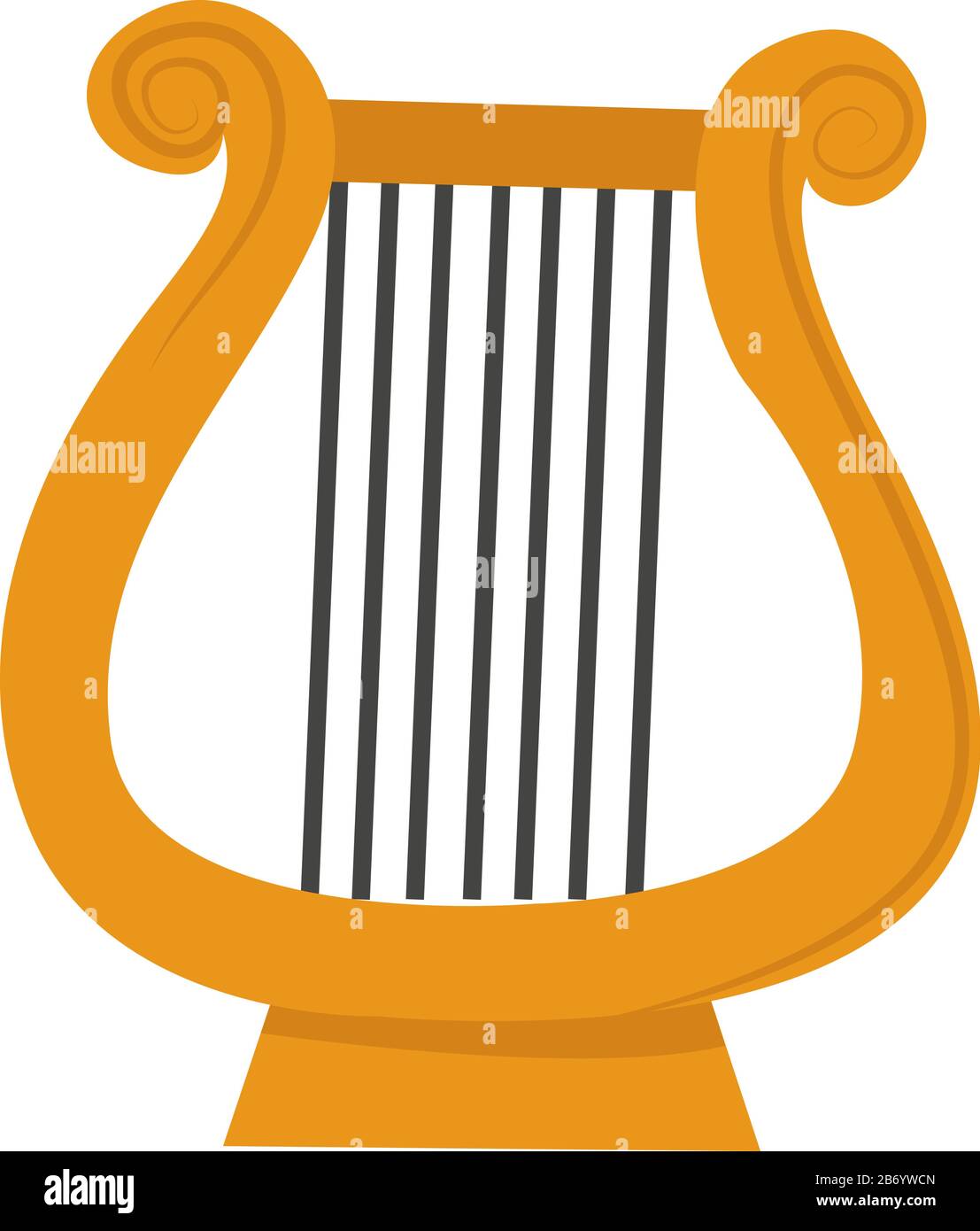 Harp instrument, illustration, vector on white background Stock Vector ...