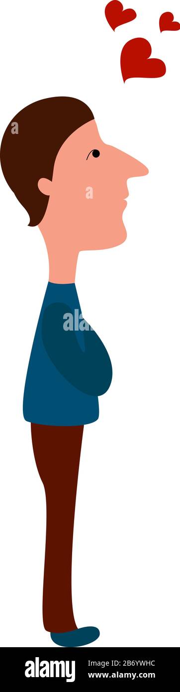Man in love, illustration, vector on white background Stock Vector ...