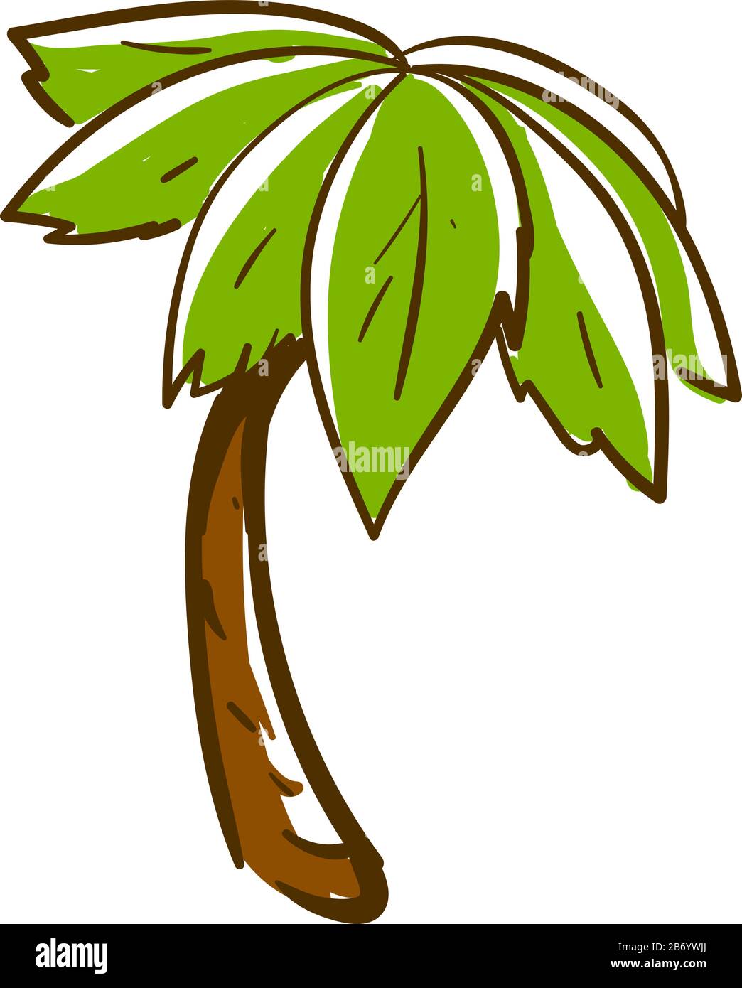 Palm drawing, illustration, vector on white background Stock Vector ...