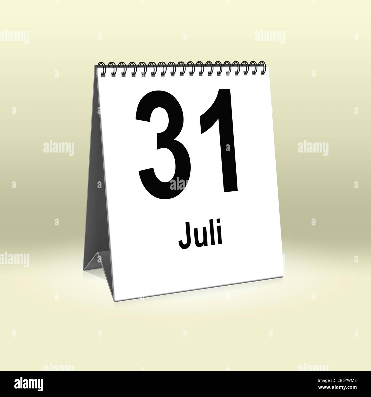 A calendar in German language shows July 31th | Ein Kalender für den ...