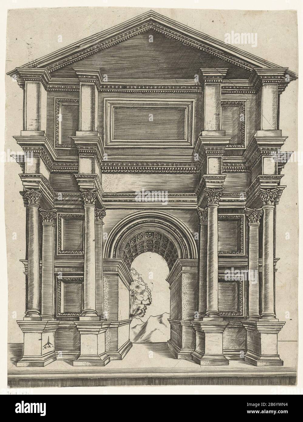 Klassieke triomfboog Antique triumphal arch with Corinthian zuilen ...