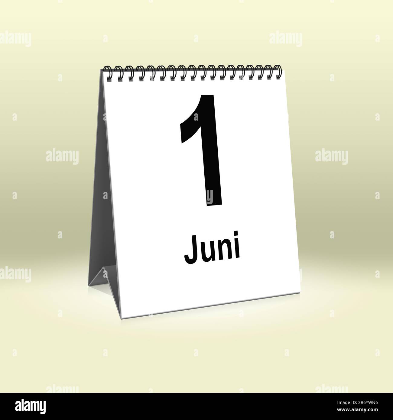 A calendar in German language shows June 1st | Ein Kalender für den ...