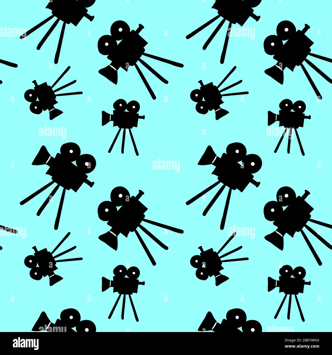 Movie camera pattern, illustration, vector on white background Stock ...