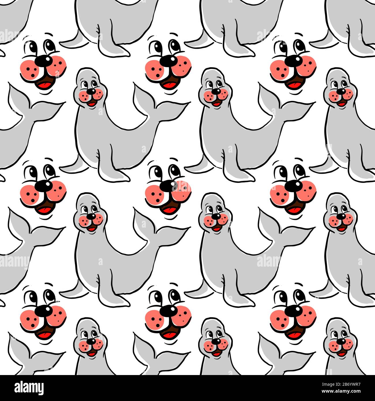 Seals pattern, illustration, vector on white background Stock Vector ...