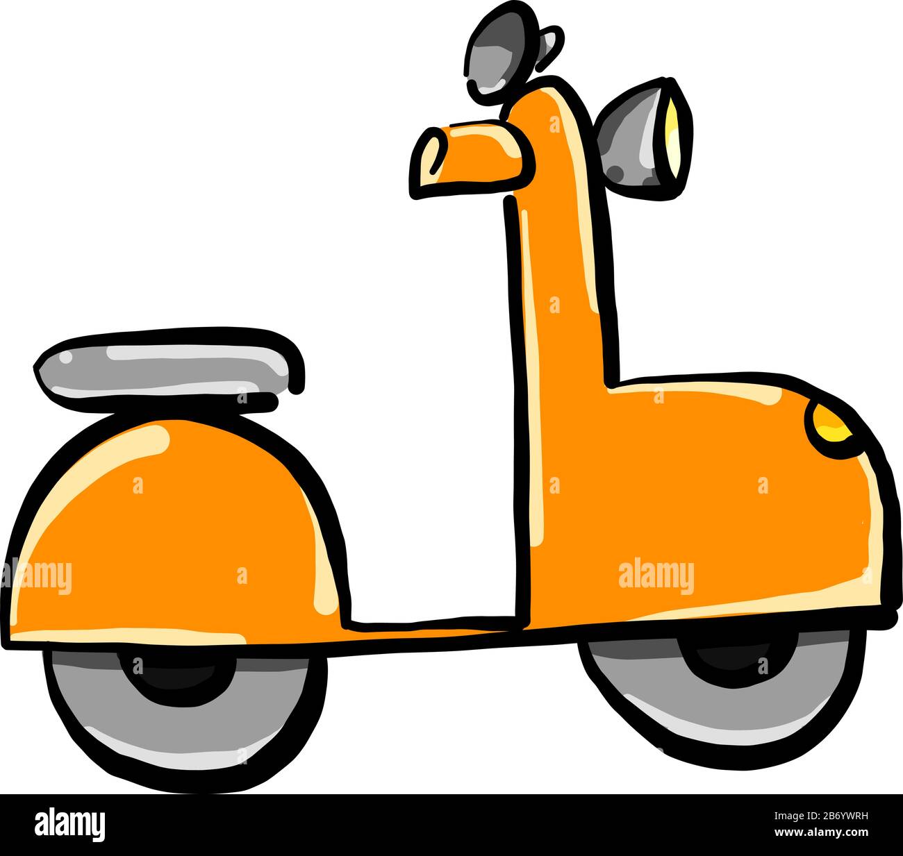 Yellow motorcycle, illustration, vector on white background Stock ...