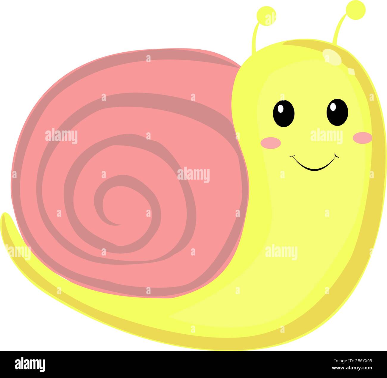Happy snail, illustration, vector on white background Stock Vector ...