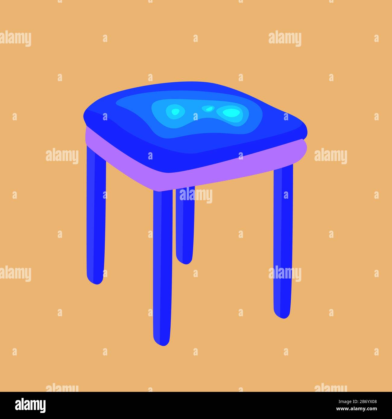 Blue chair, illustration, vector on white background Stock Vector Image ...