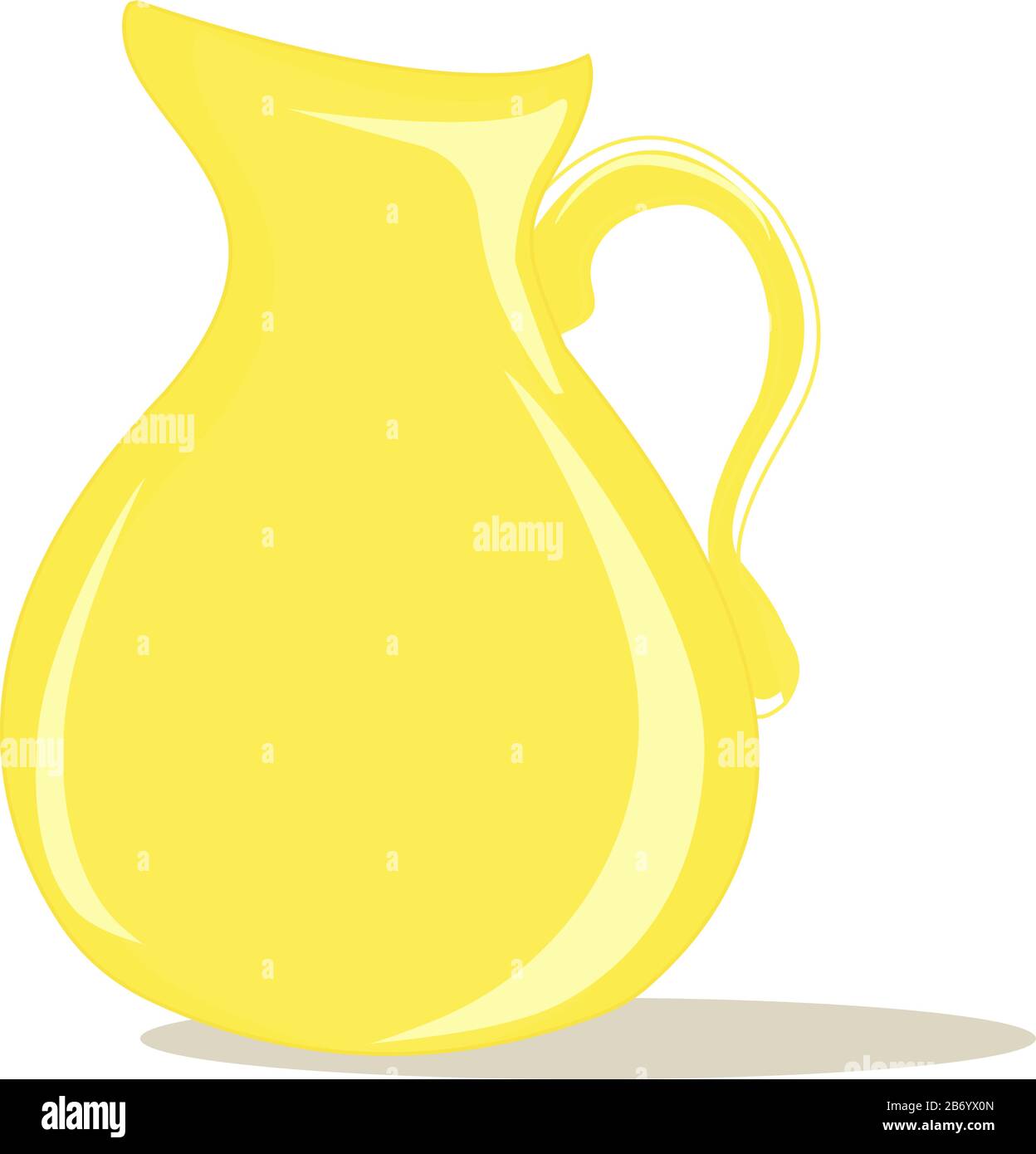 Yellow jug, illustration, vector on white background Stock Vector Image ...