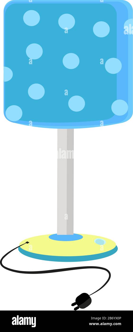 Blue lamp, illustration, vector on white background Stock Vector Image ...