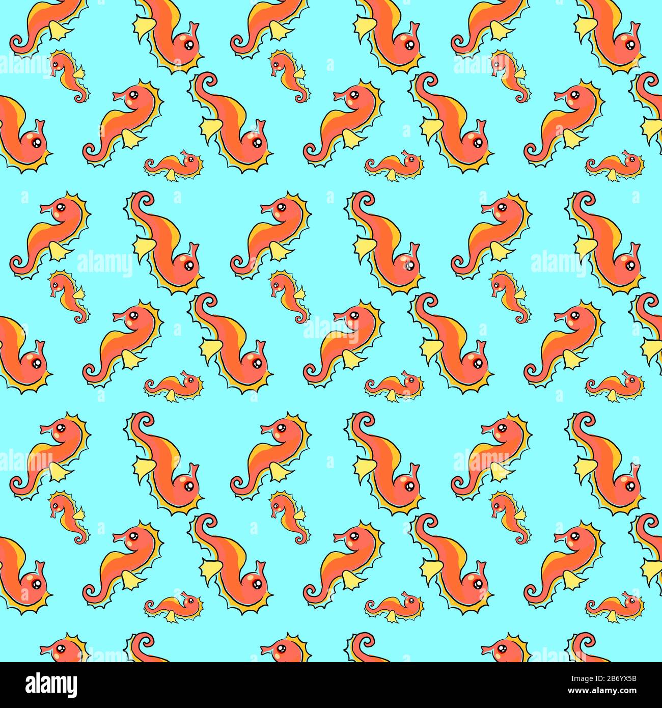 Seahorse pattern, illustration, vector on white background Stock Vector ...