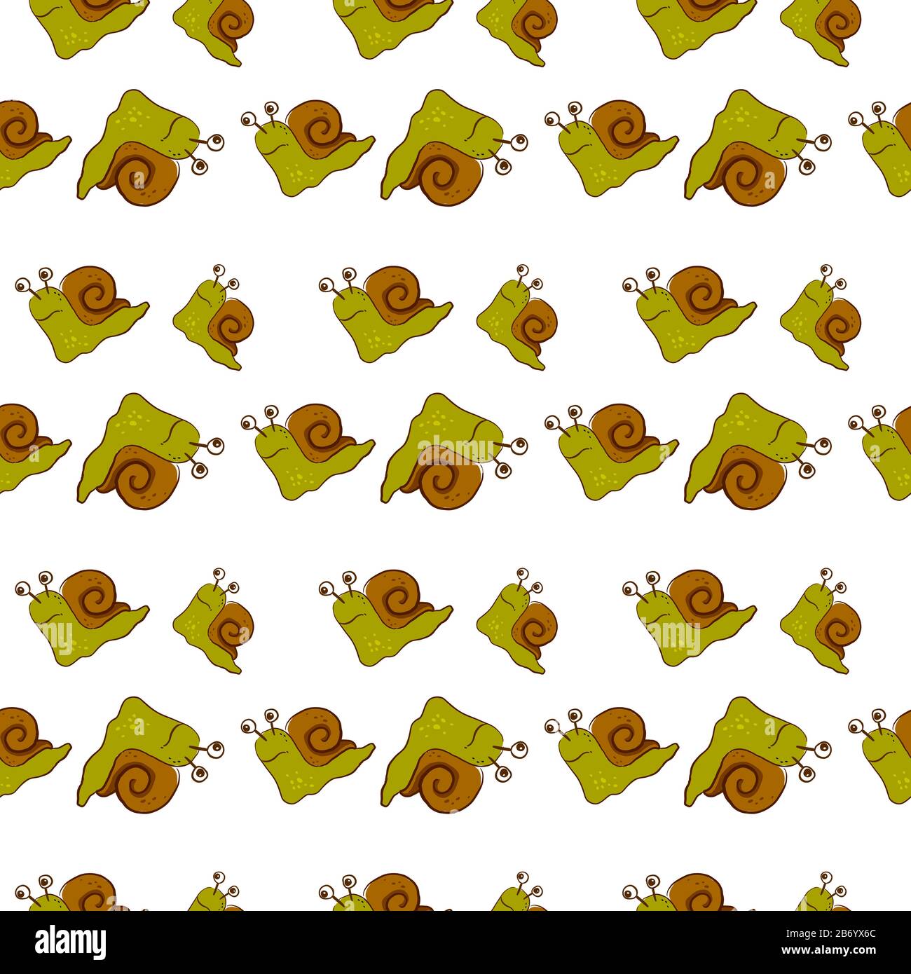 Snails pattern, illustration, vector on white background Stock Vector ...