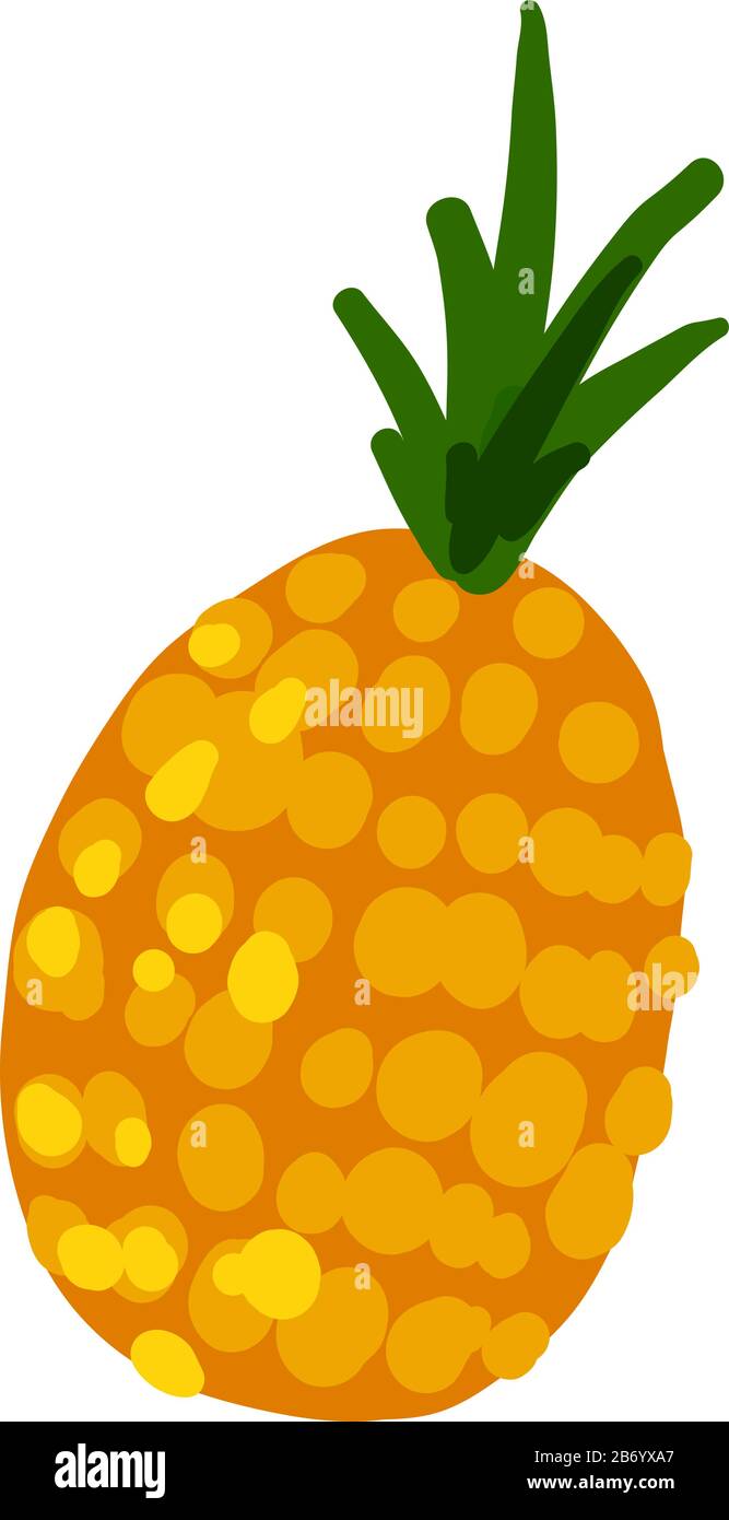Flat pineapple, illustration, vector on white background Stock Vector ...