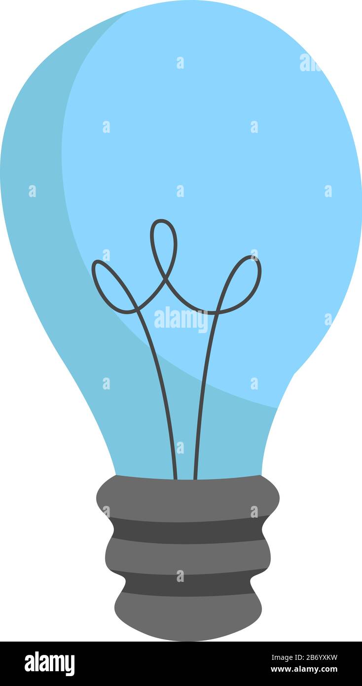 Blue lighting bulb, illustration, vector on white background Stock ...