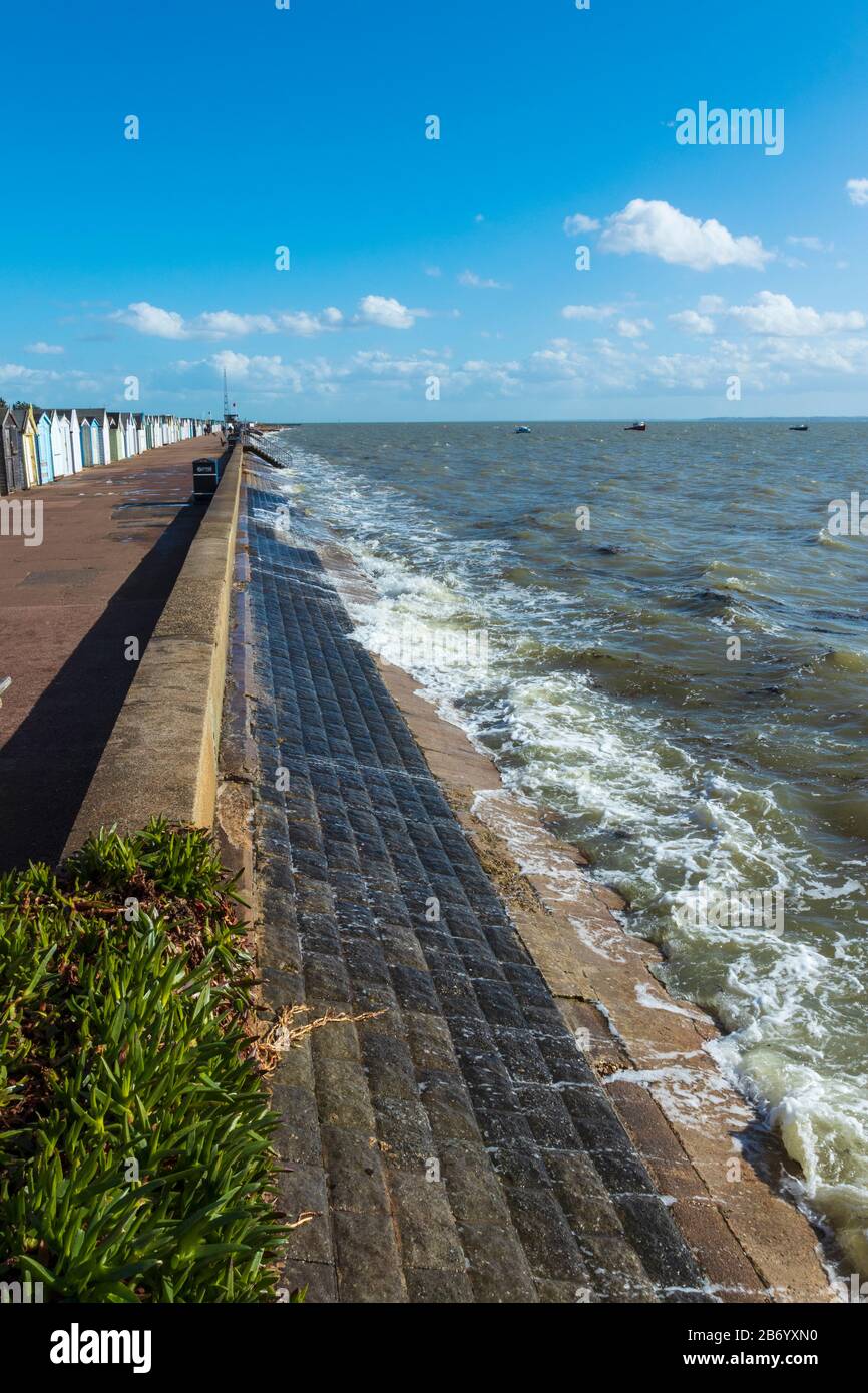 Seawall at Thorpe Bay Looking Towards Mouth of Thames Estuary on a ...