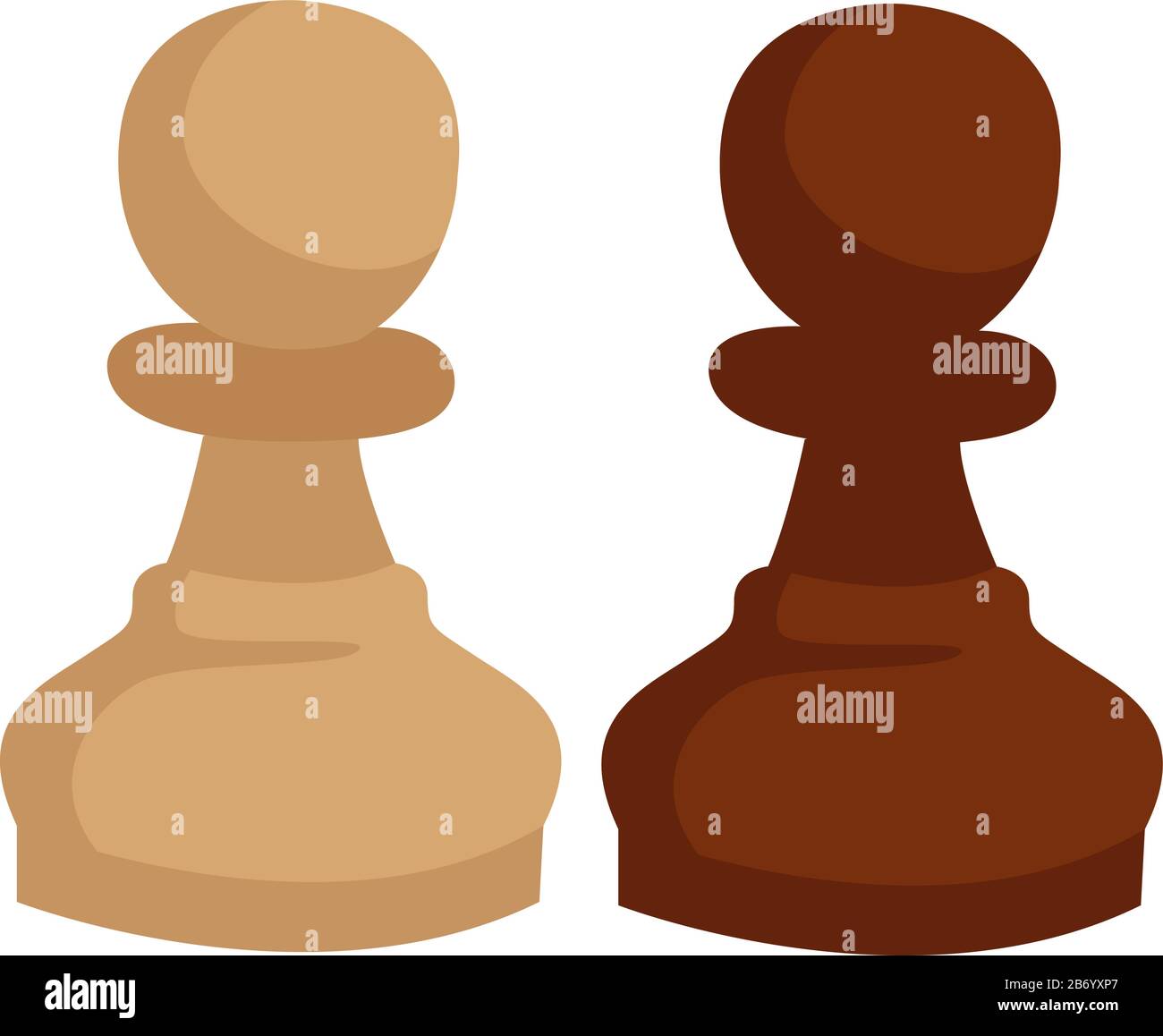 Chess figure pawn, illustration, vector on white background Stock ...