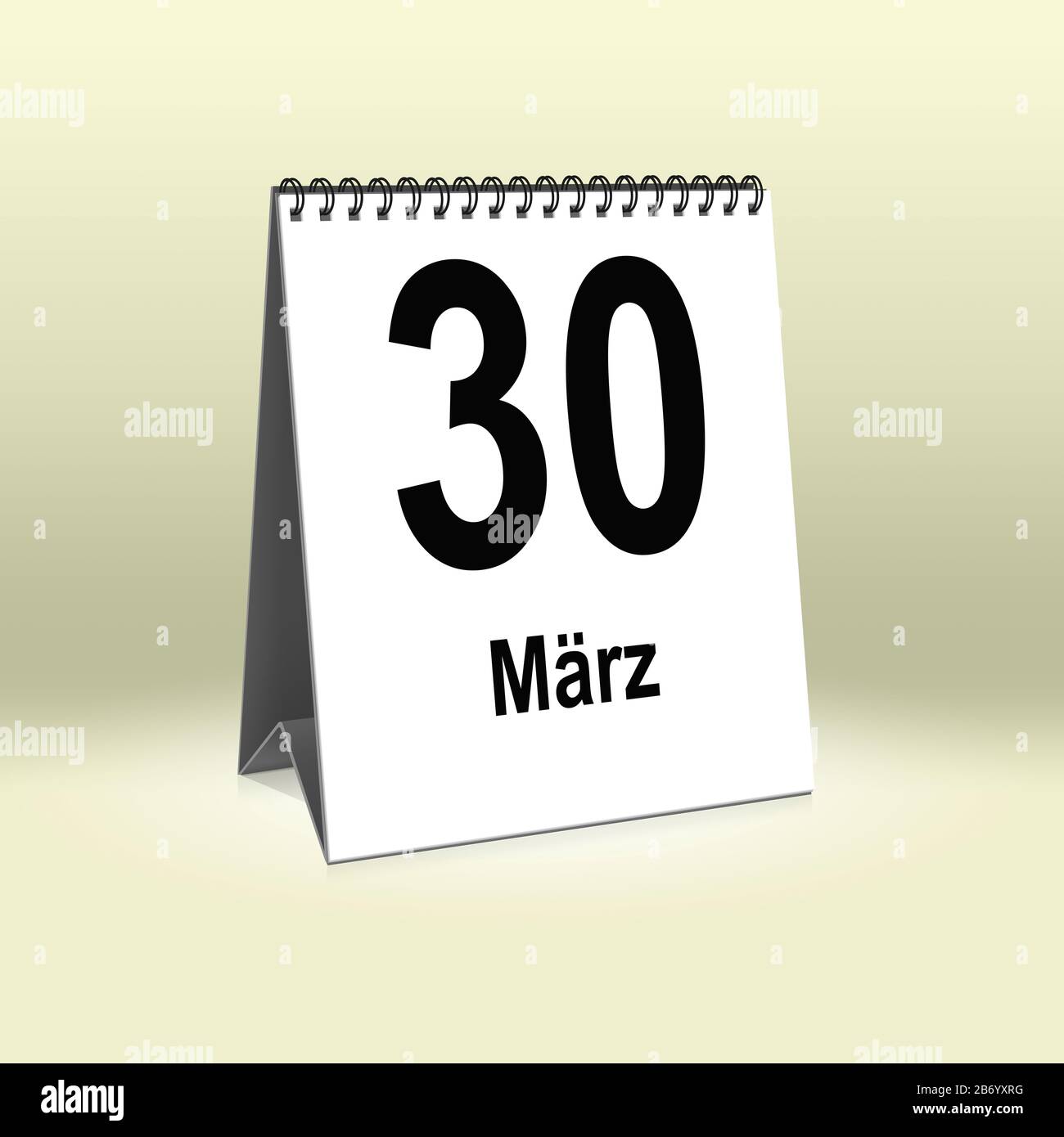 A calendar in German language shows March 30th | Ein Kalender für den ...