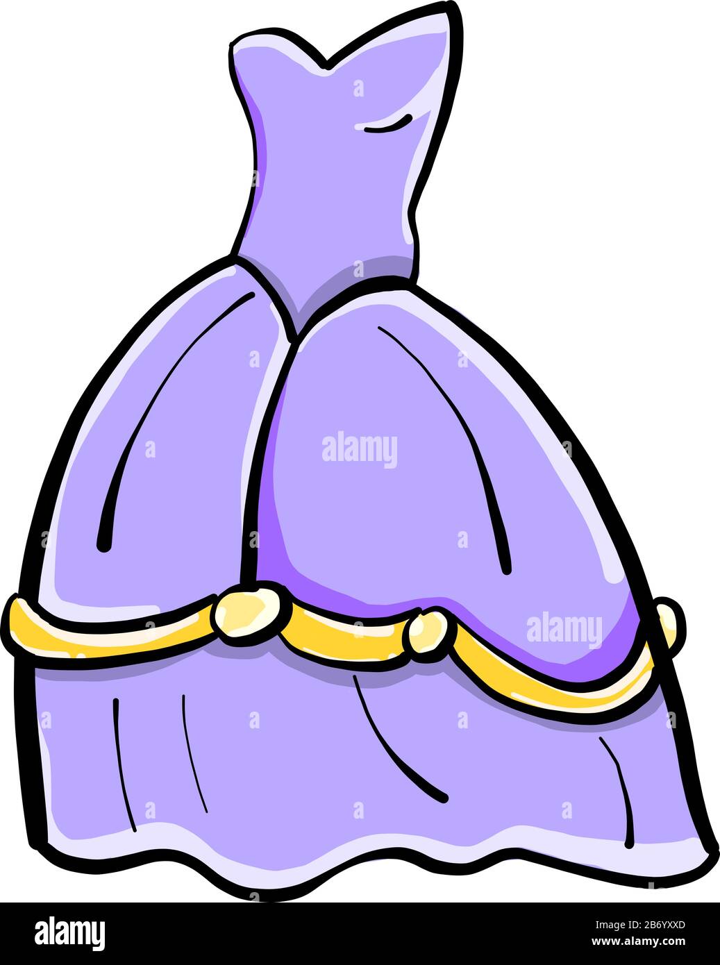 Purple dress, illustration, vector on white background Stock Vector ...