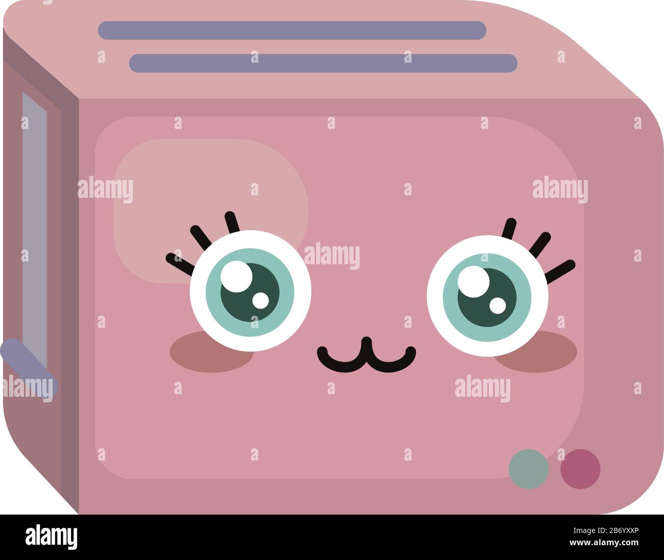 Pink toaster, illustration, vector on white background Stock Vector ...