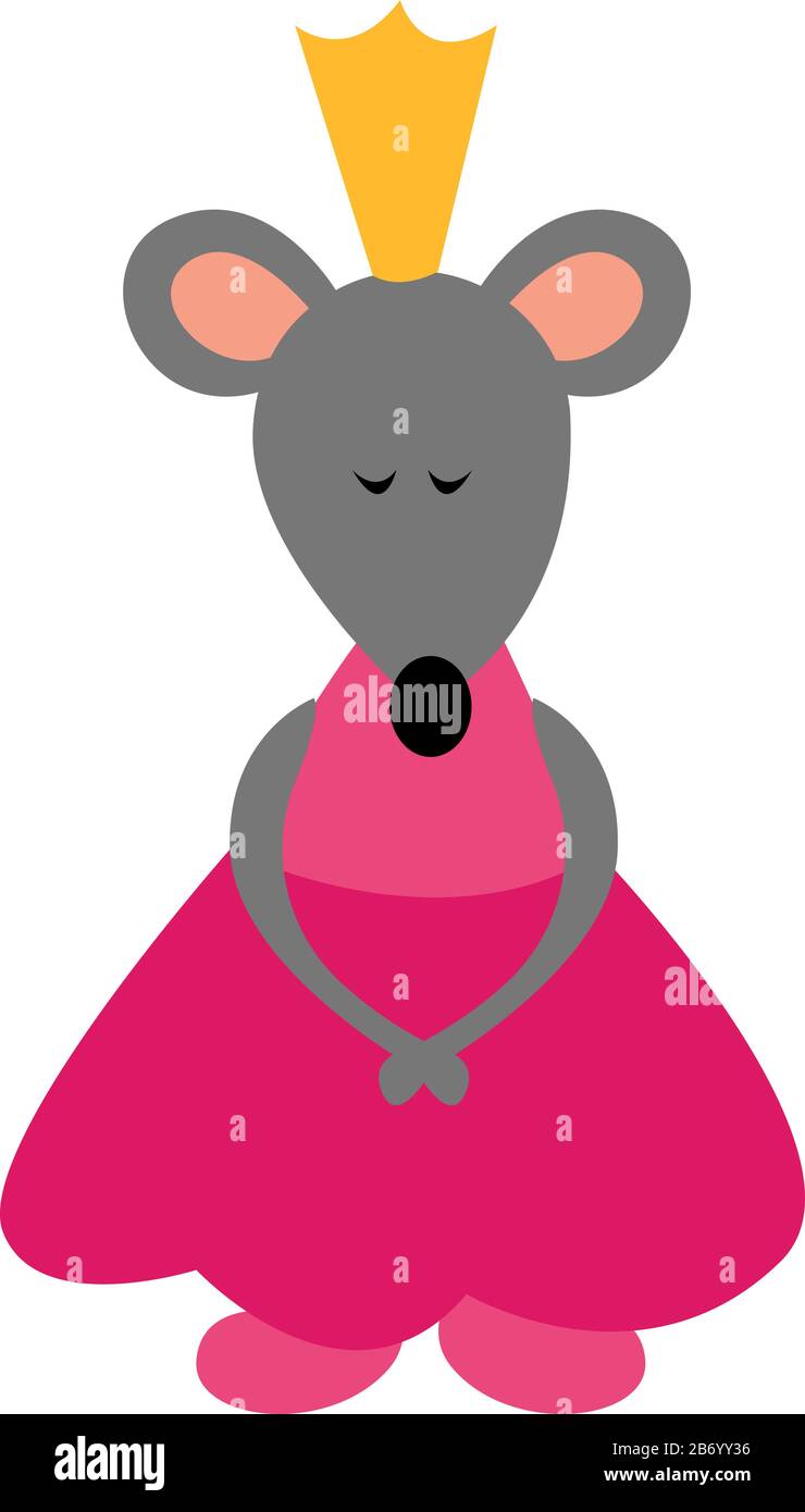 Princess mouse, illustration, vector on white background Stock Vector ...