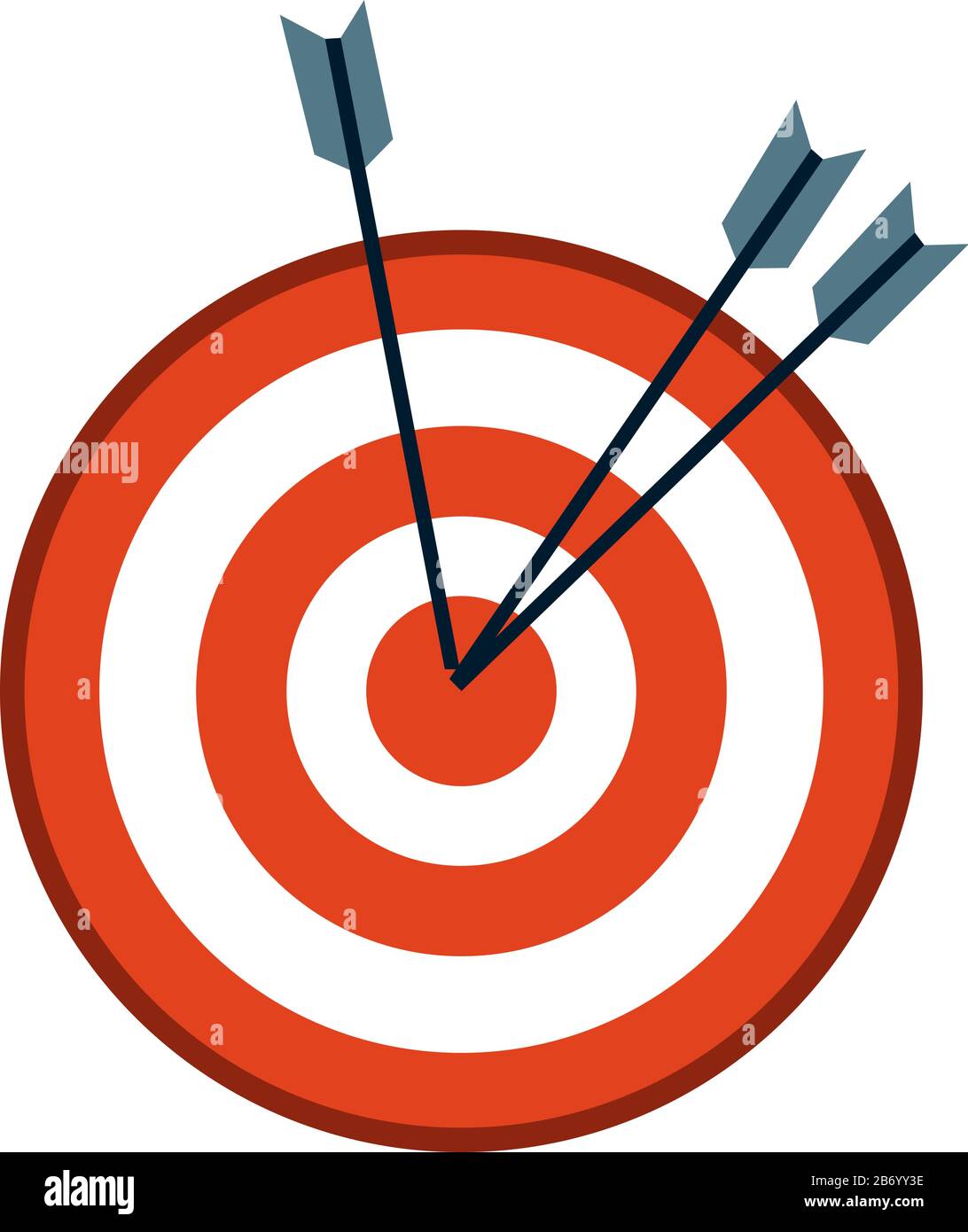 Target with arrows, illustration, vector on white background Stock ...