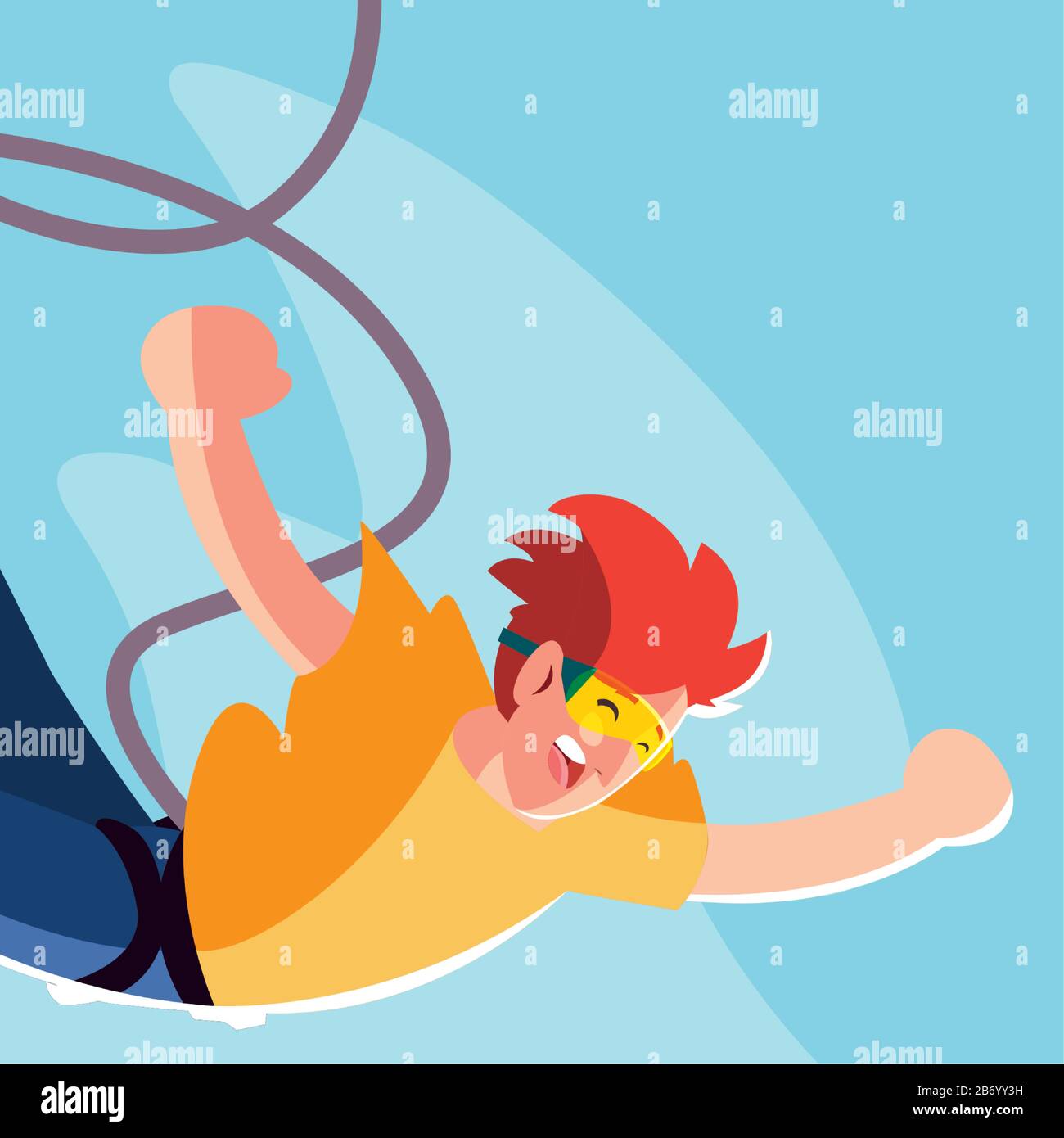 Cartoon illustration brave man jumping hi-res stock photography and ...