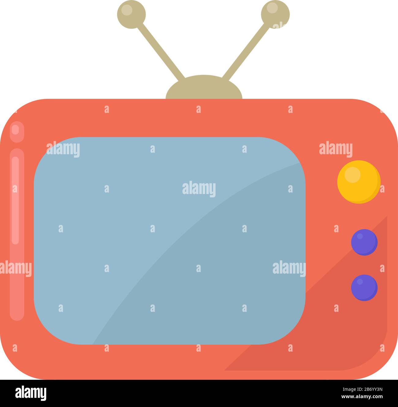 Orange tv, illustration, vector on white background Stock Vector Image ...
