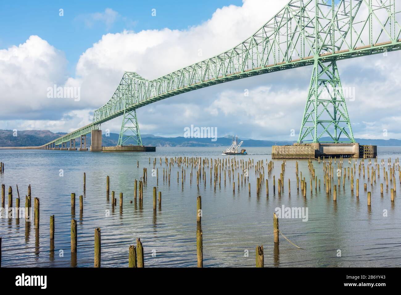 A view of the Astoria-Megler bridge in Astoria, Oregon Stock Photo - Alamy