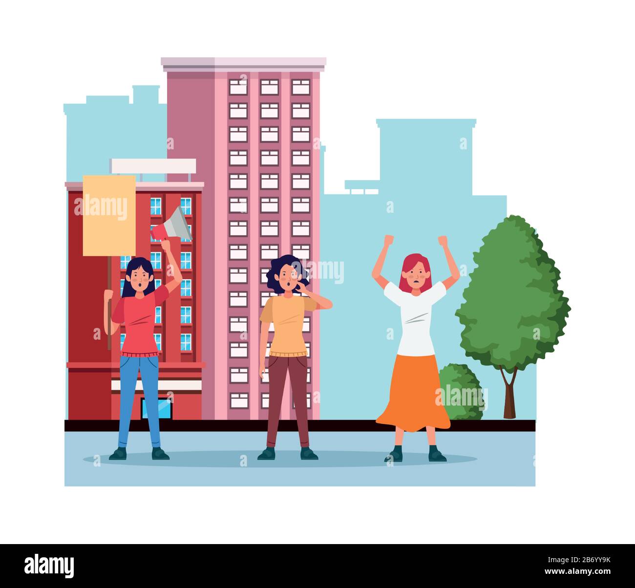 Protesters banners hands holding Cut Out Stock Images & Pictures - Alamy