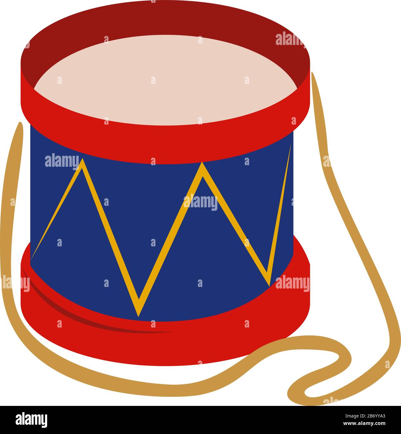 Red drum instrument, illustration, vector on white background Stock ...