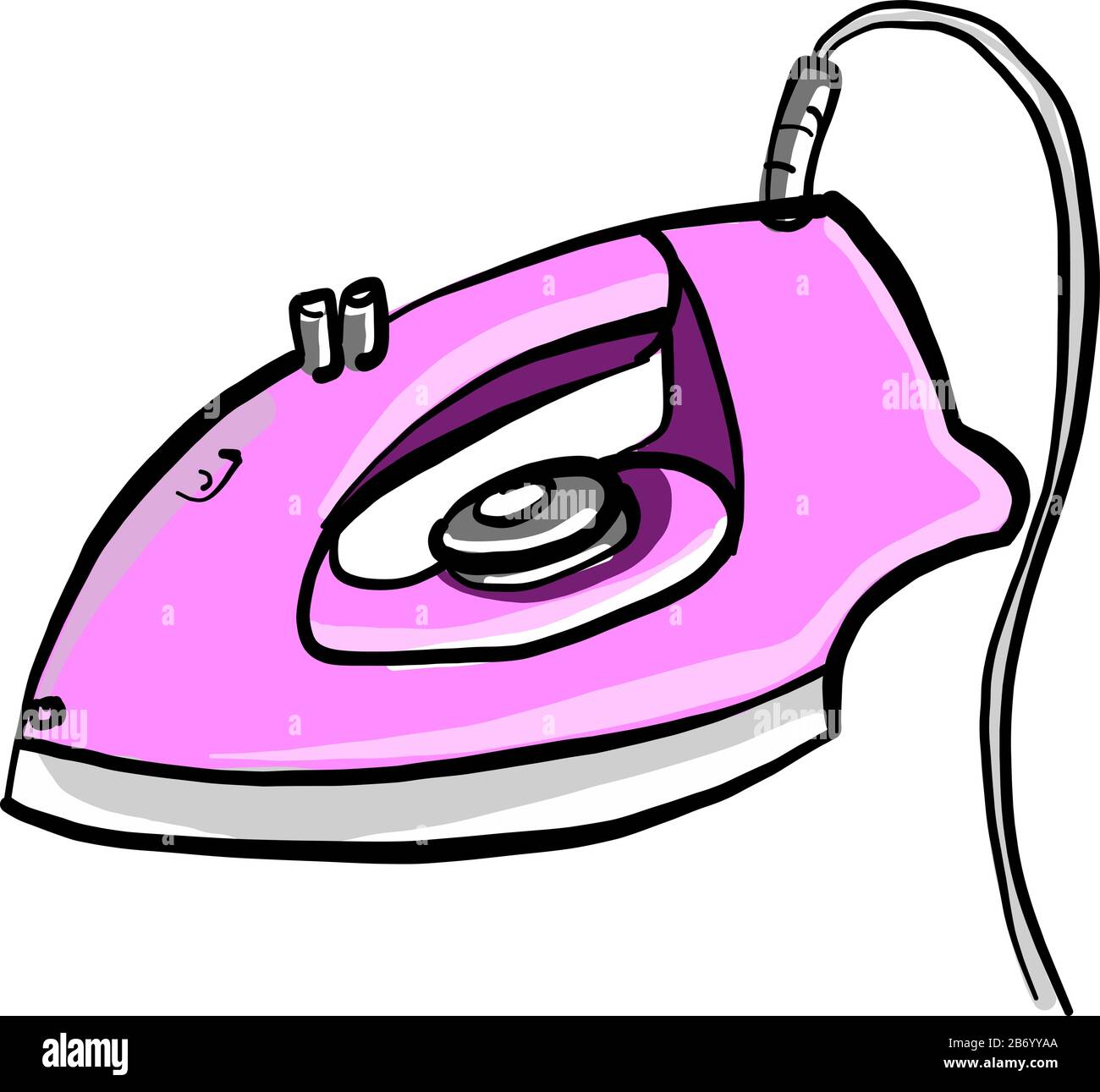 Pink iron, illustration, vector on white background Stock Vector Image ...