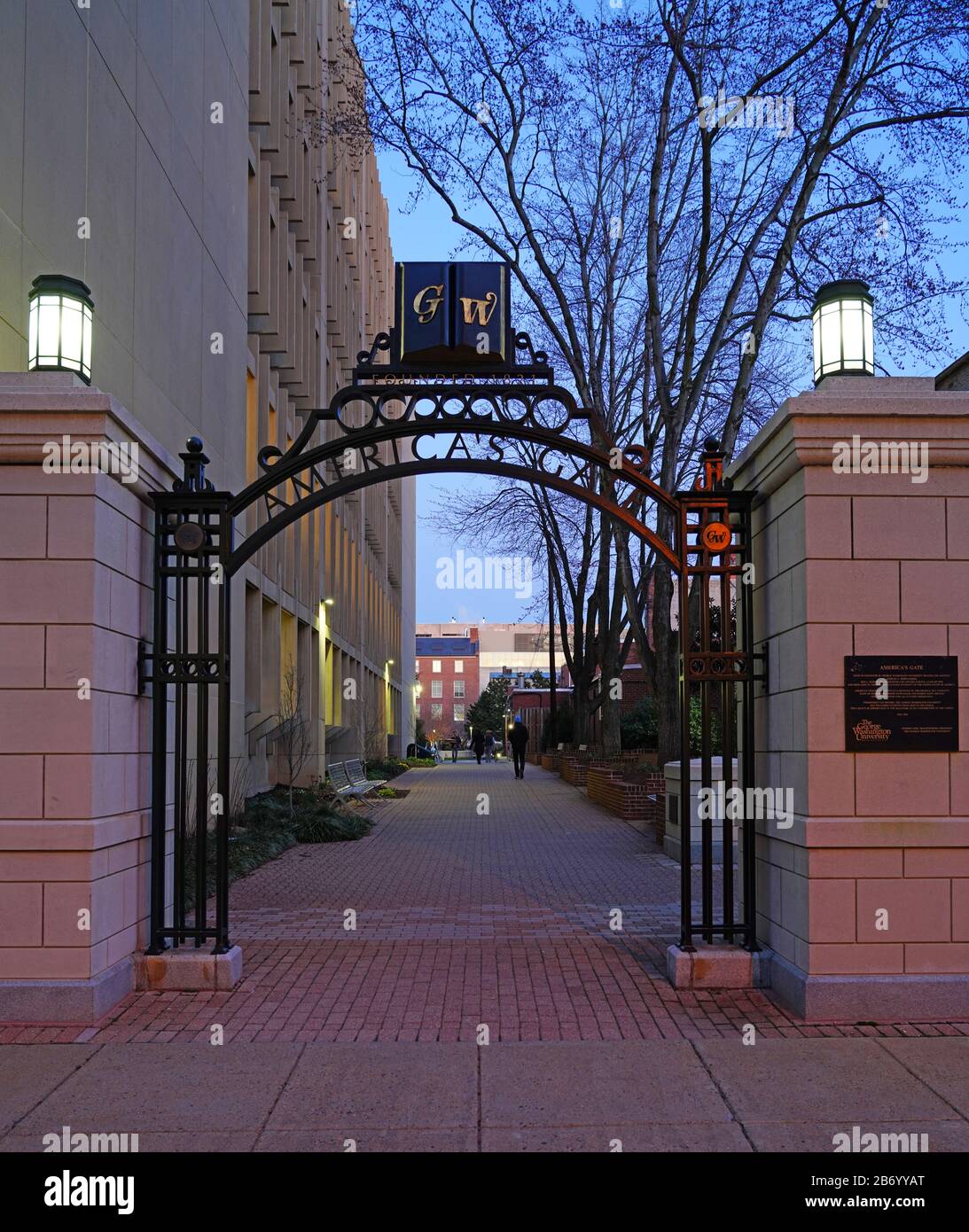 WASHINGTON, DC -21 FEB 2020- View of the college campus of George ...