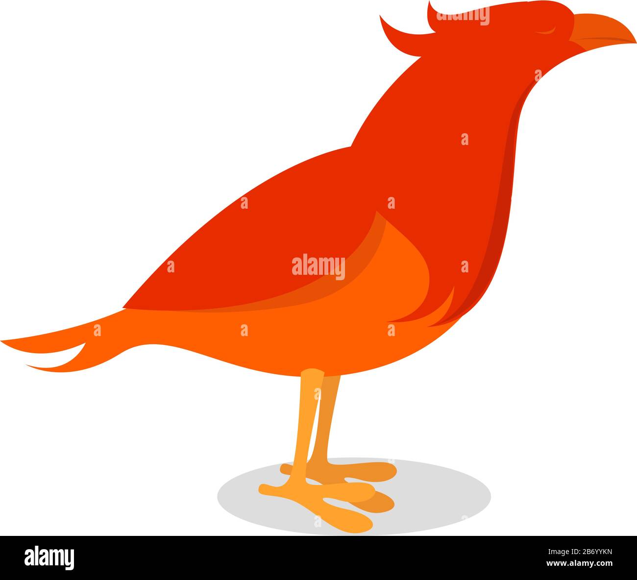 Red bird, illustration, vector on white background Stock Vector Image ...