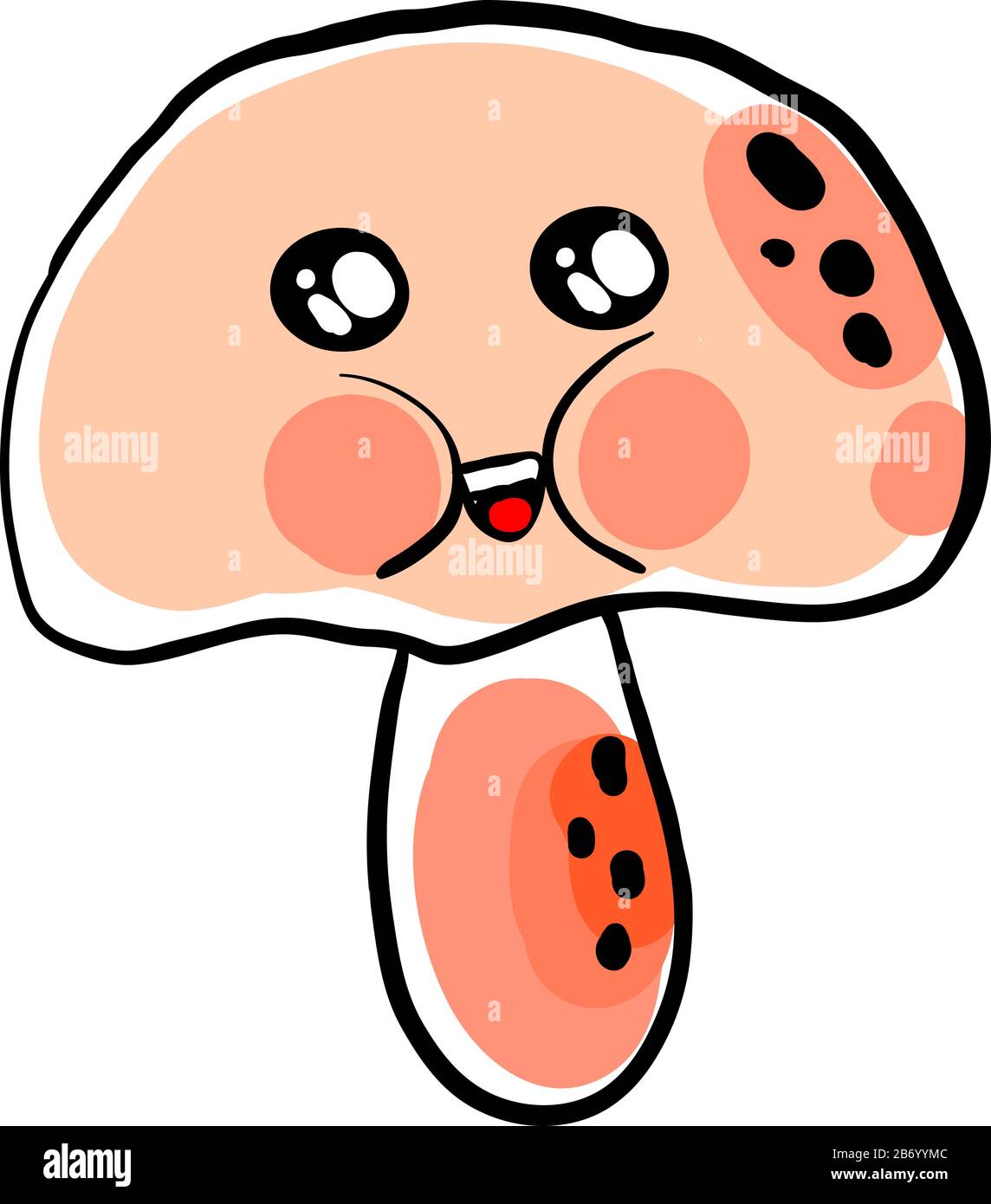 Pink mushroom, illustration, vector on white background Stock Vector ...