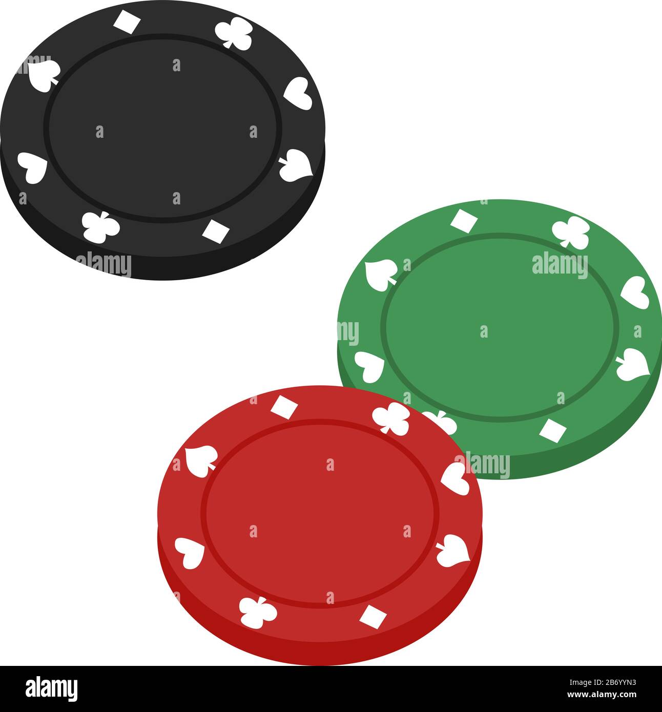 Poker chips, illustration, vector on white background Stock Vector ...