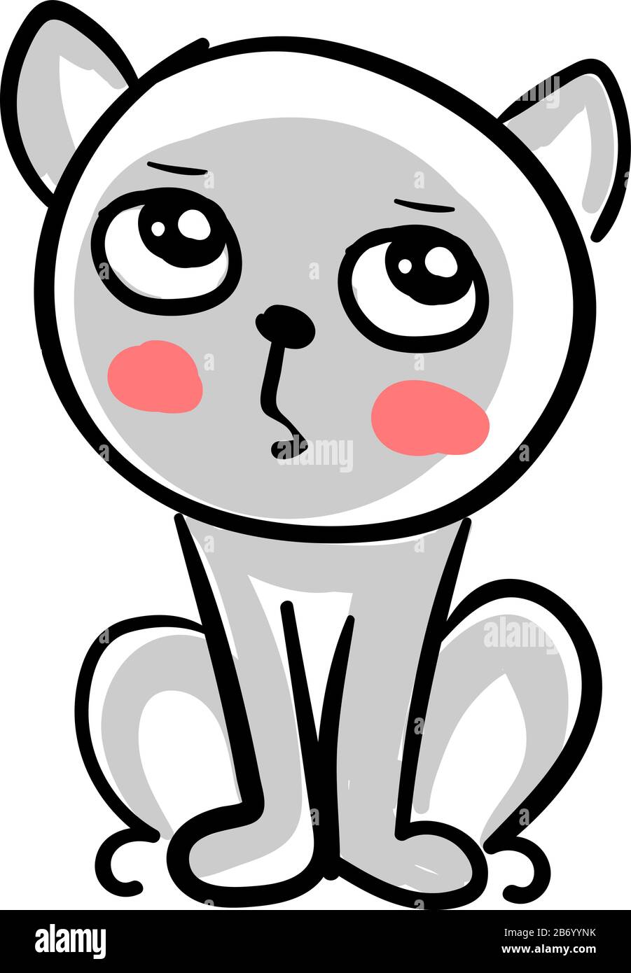 Scared cat, illustration, vector on white background Stock Vector Image ...