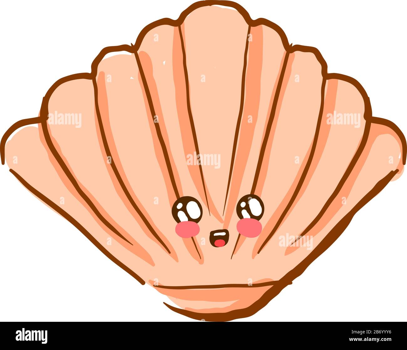 Cute seashell cartoon design hi-res stock photography and images - Alamy