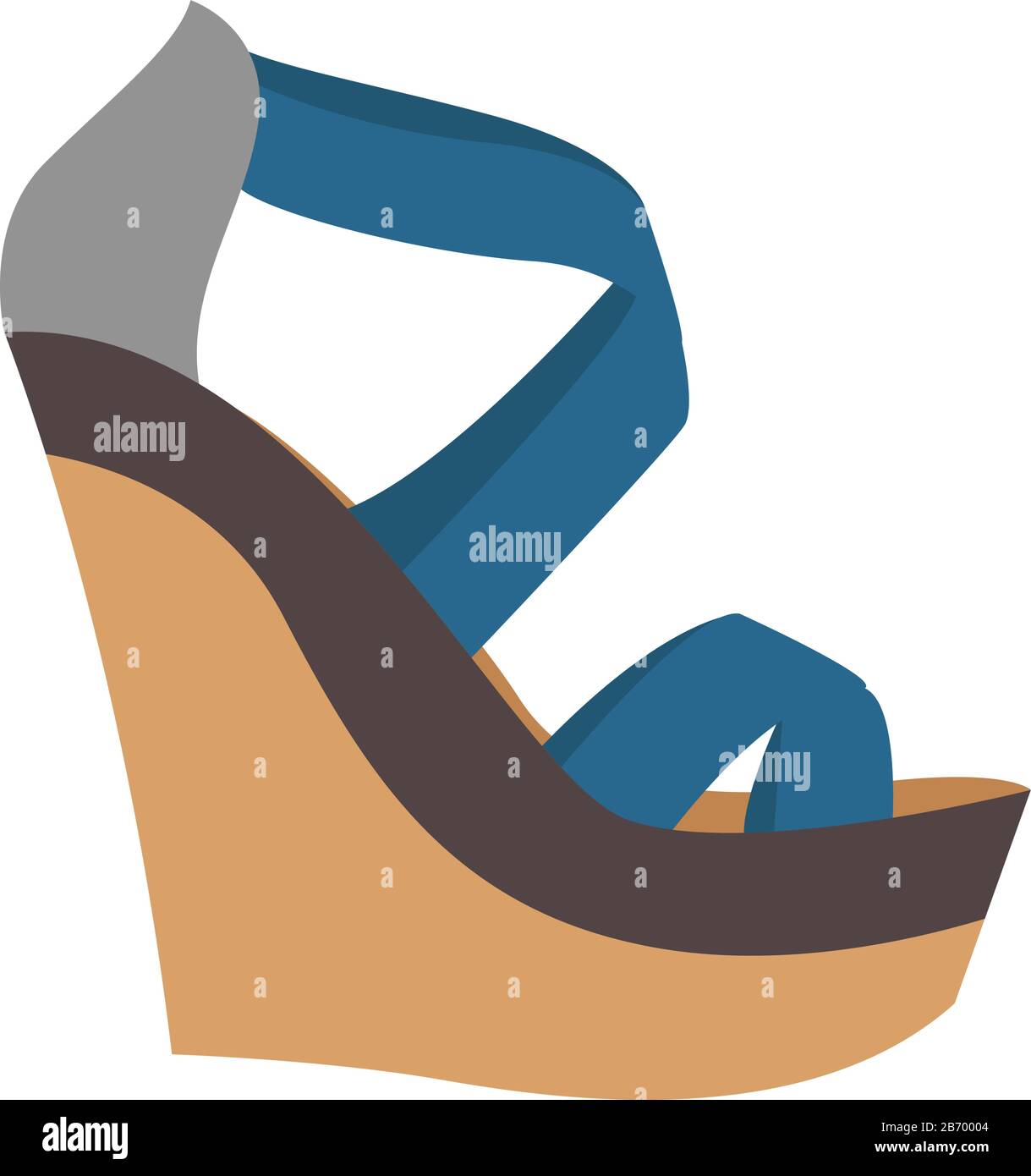 Wedge shoes, illustration, vector on white background Stock Vector ...