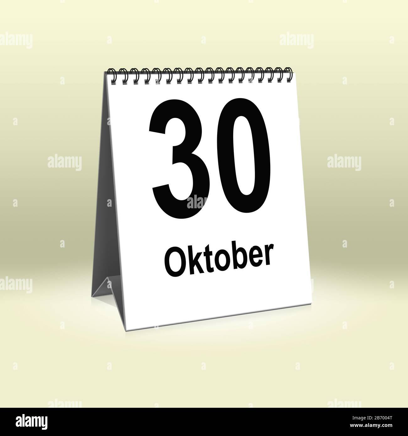 A calendar in German language shows October 30th | Ein Kalender für den ...