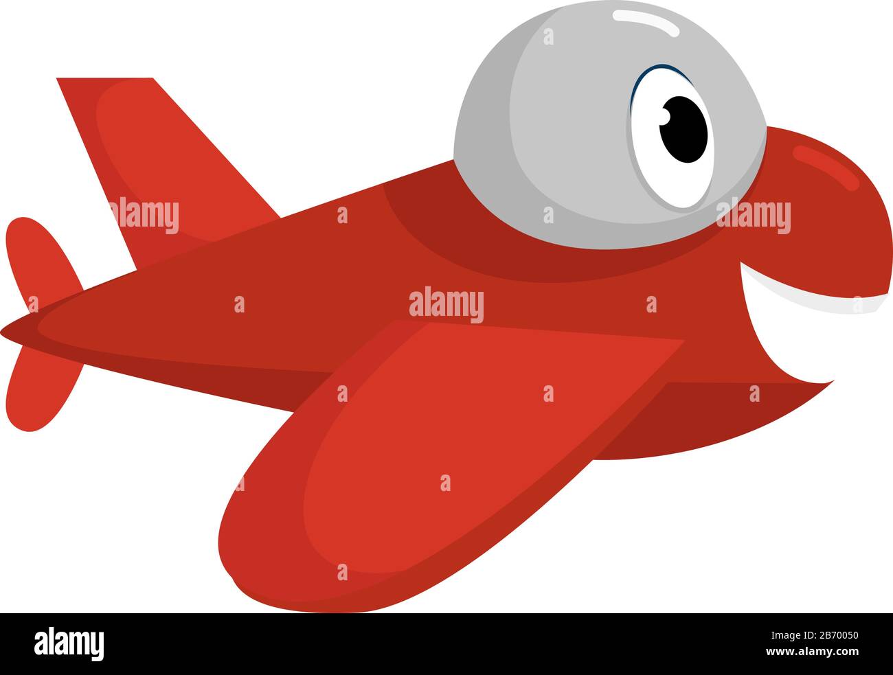 Red flying plane, illustration, vector on white background Stock Vector ...