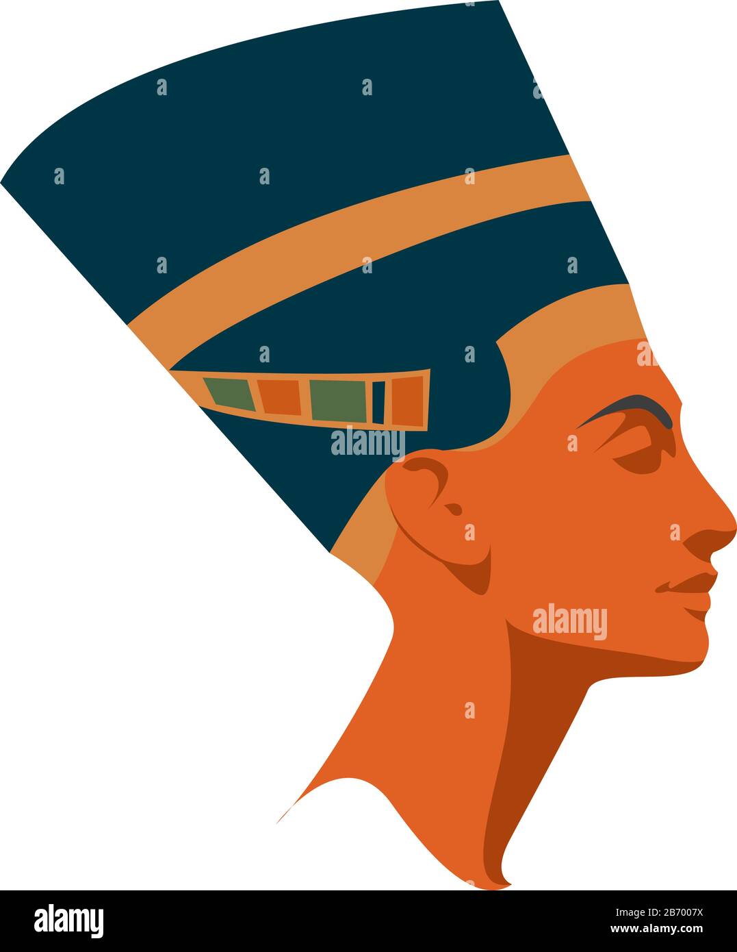 Nefertiti, illustration, vector on white background Stock Vector Image ...