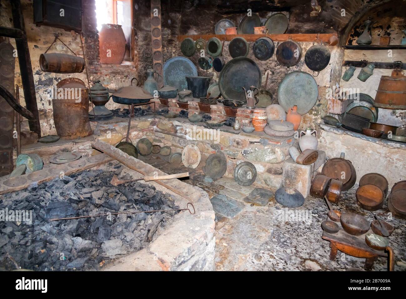 Old kitchen in monastery. Medieval style Stock Photo - Alamy