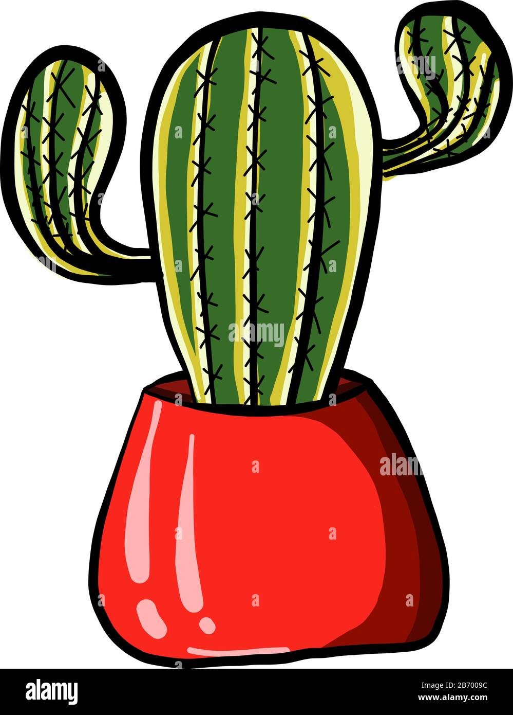 Red cactus garden Stock Vector Images - Alamy