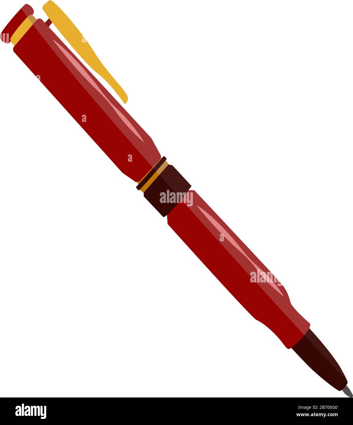 Red pen, illustration, vector on white background Stock Vector Image ...