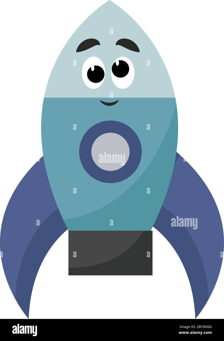 Blue rocket, illustration, vector on white background Stock Vector ...