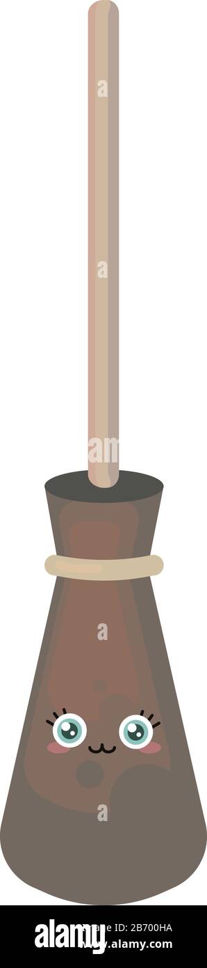Witch mop, illustration, vector on white background Stock Vector Image ...
