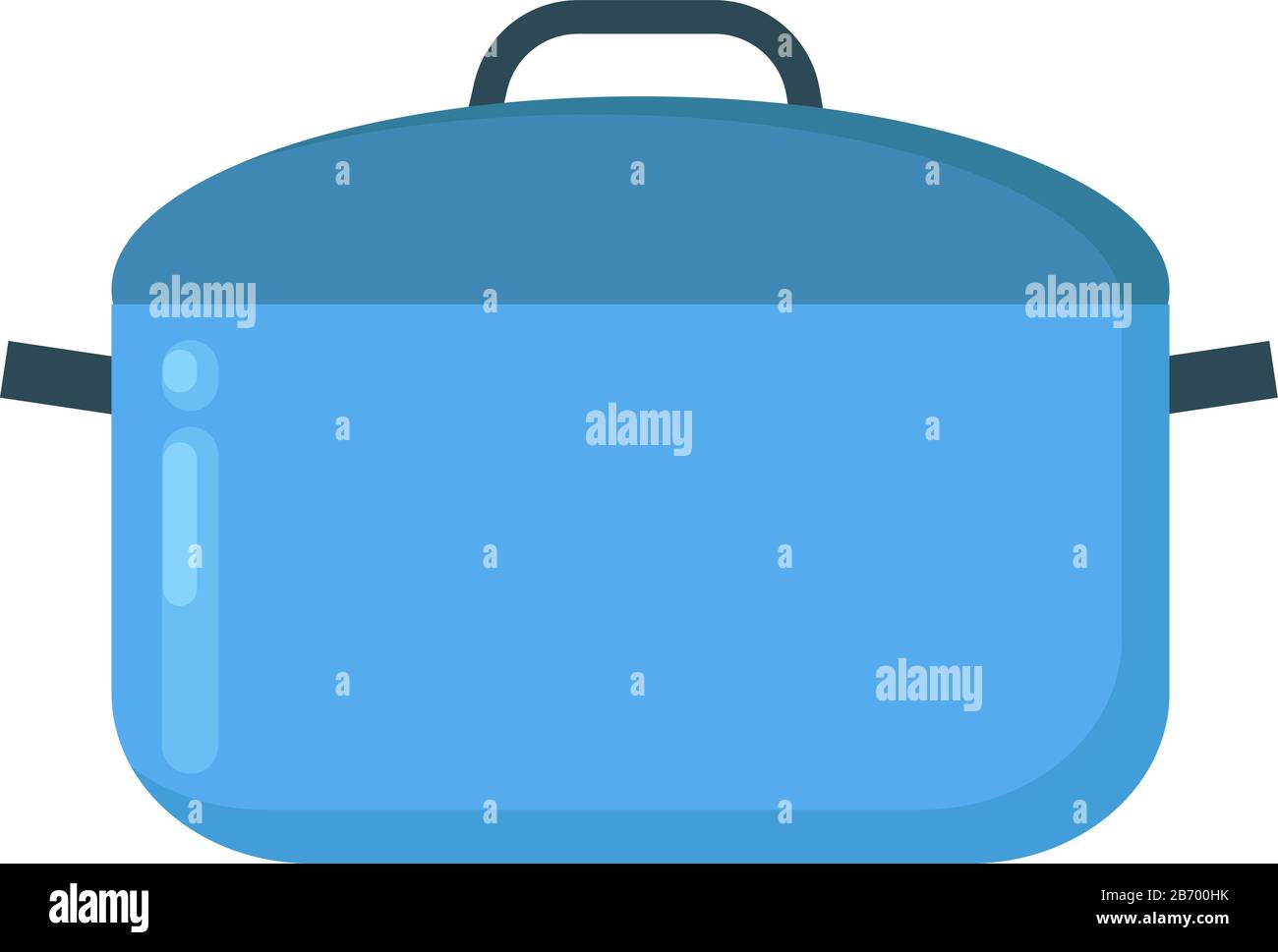 Blue pan for cooking, illustration, vector on white background Stock ...