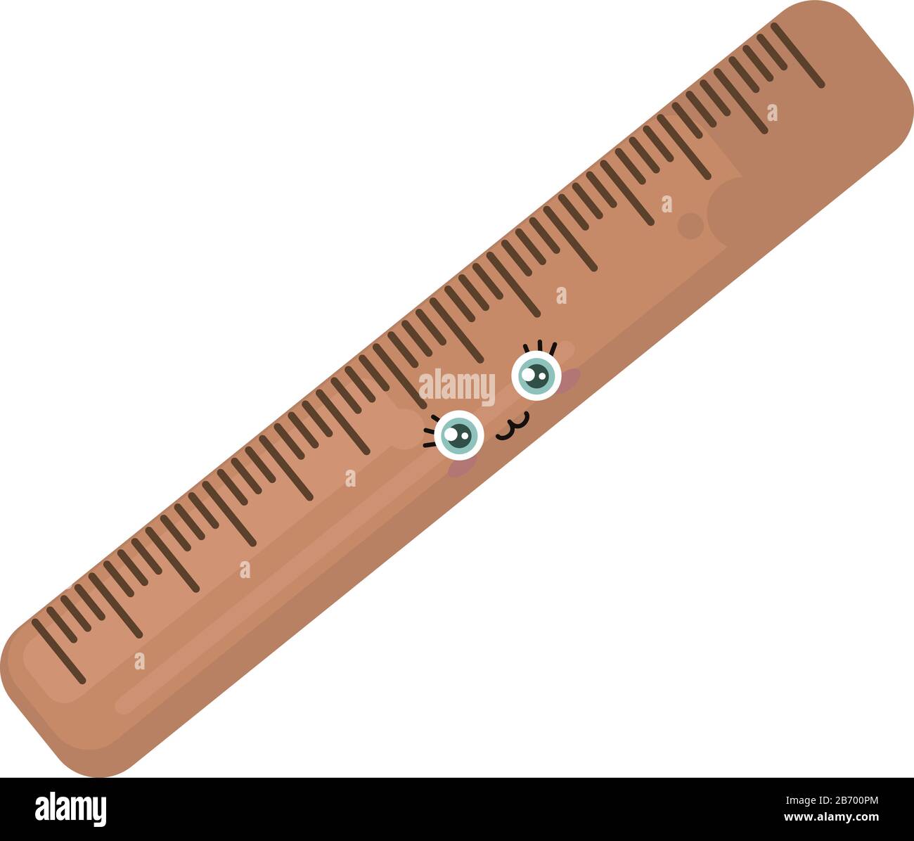 Cute ruler, illustration, vector on white background Stock Vector Image ...
