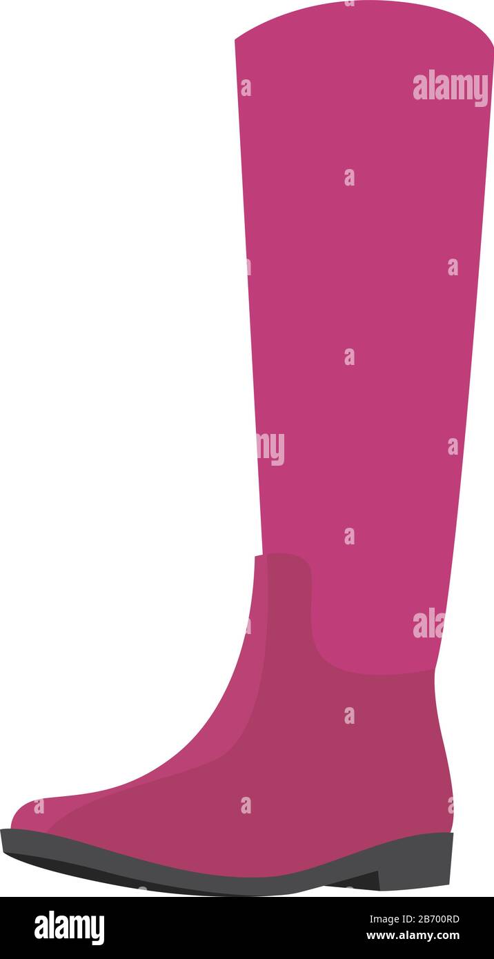 Pink boots, illustration, vector on white background Stock Vector Image ...