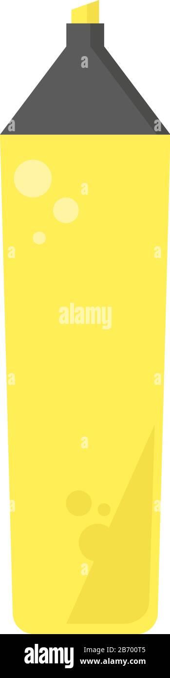Yellow marker, illustration, vector on white background Stock Vector ...