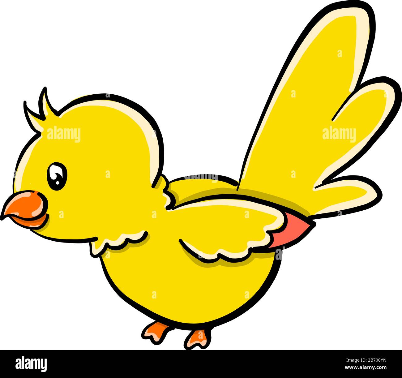 Yellow parrot, illustration, vector on white background Stock Vector ...